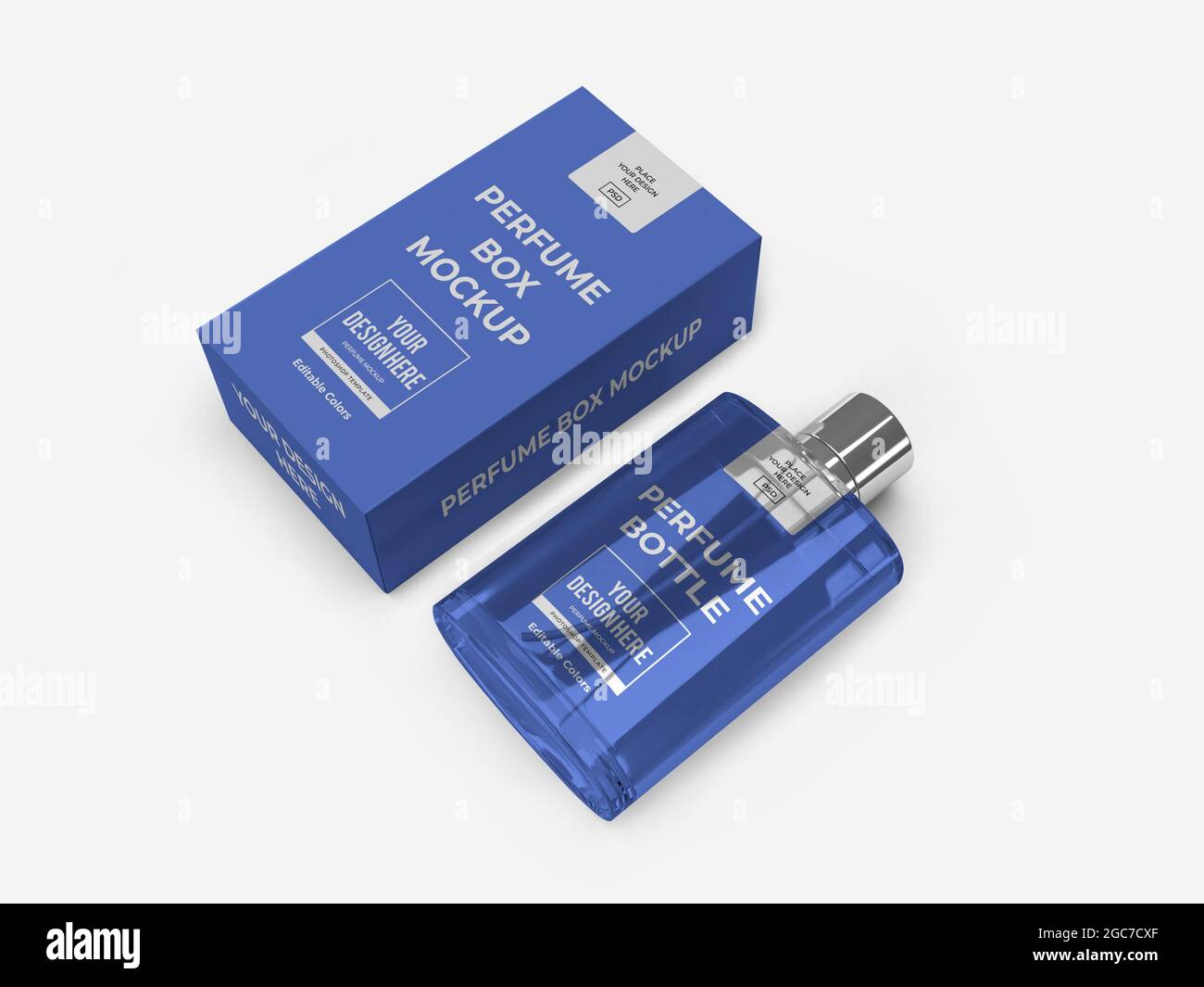 Perfume Packaging 3D Illustration Mockup Scene on Isolated Background ...