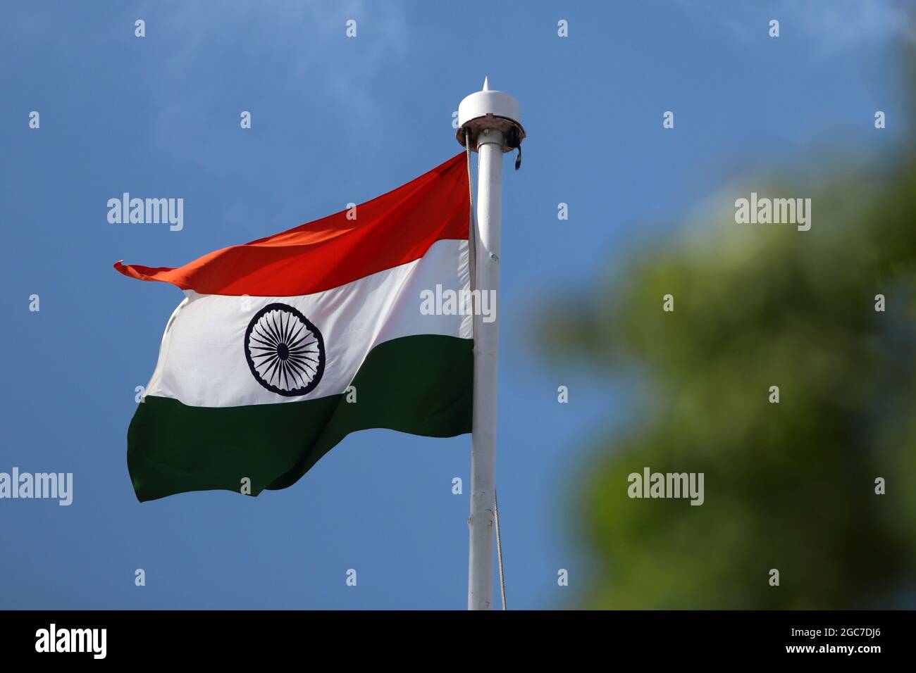 Chennai, Tamil Nadu, India. 7th Aug, 2021. Indian national flag ...