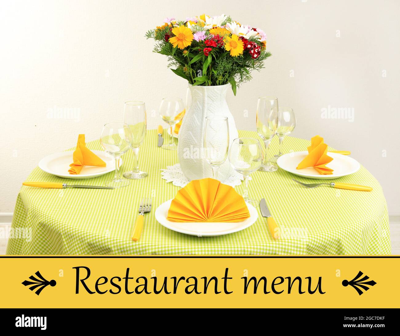 Beautiful table setting for breakfast Stock Photo - Alamy