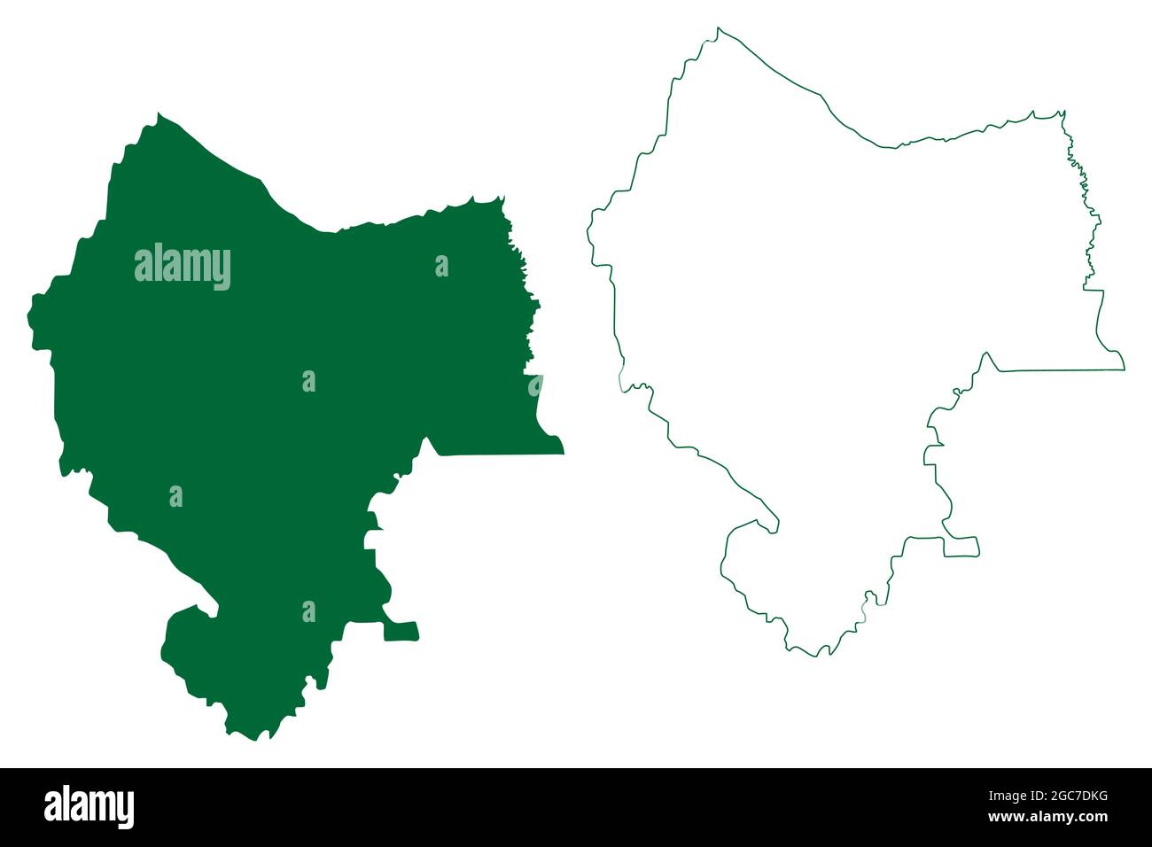 Balrampur district (Uttar Pradesh State, Republic of India) map vector ...