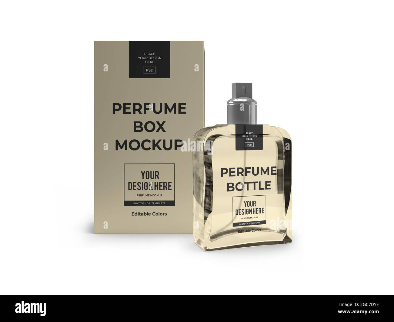 Perfume Packaging 3D Illustration Mockup Scene on Isolated Background ...