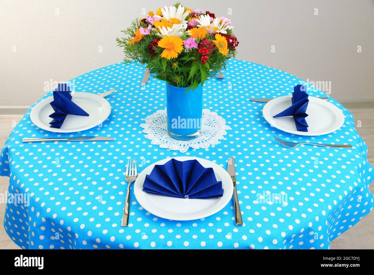 Beautiful table setting for breakfast Stock Photo - Alamy