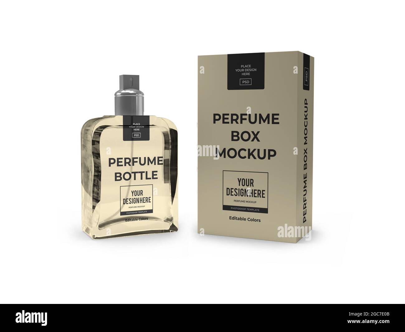 Perfume Packaging 3D Illustration Mockup Scene on Isolated Background ...