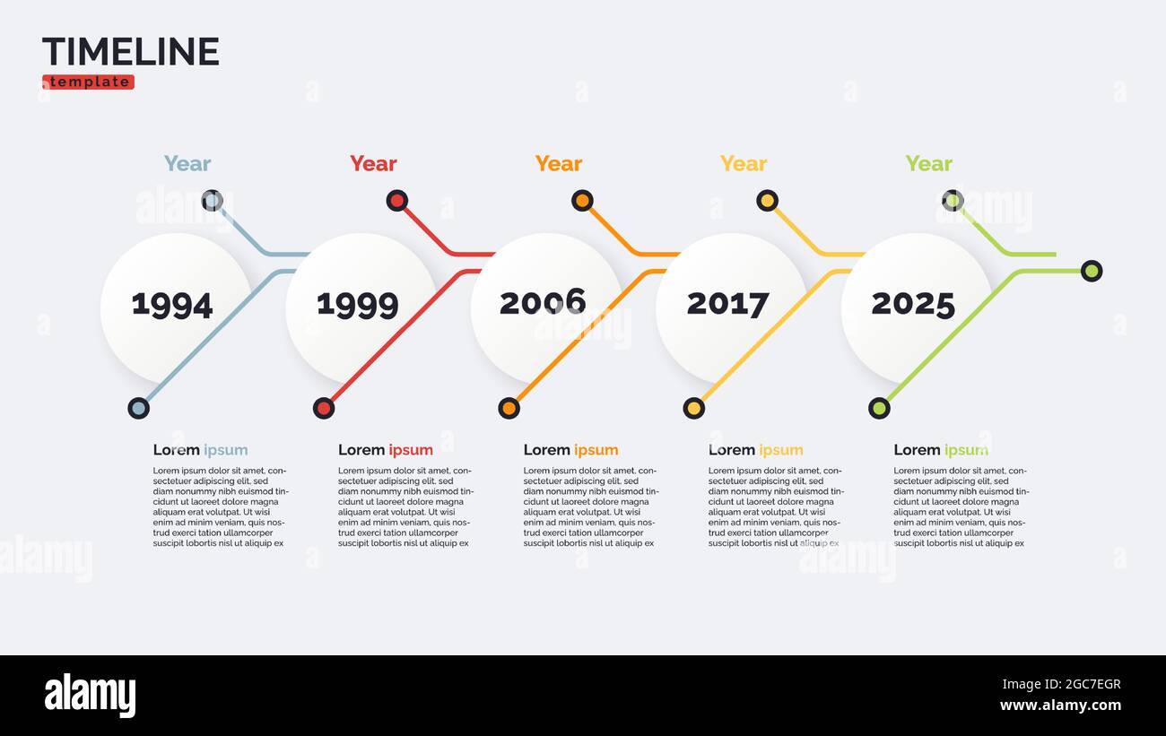 Vector timeline minimal infographic concept template with five periods ...