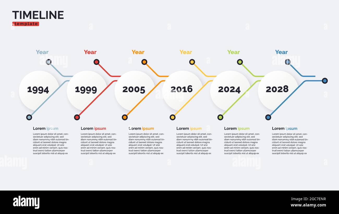 Vector timeline minimal infographic concept template with six periods ...