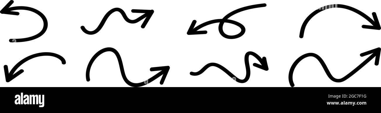 Collection of hand drawn arrows, set of marker drawn doodles Hand drawn ...