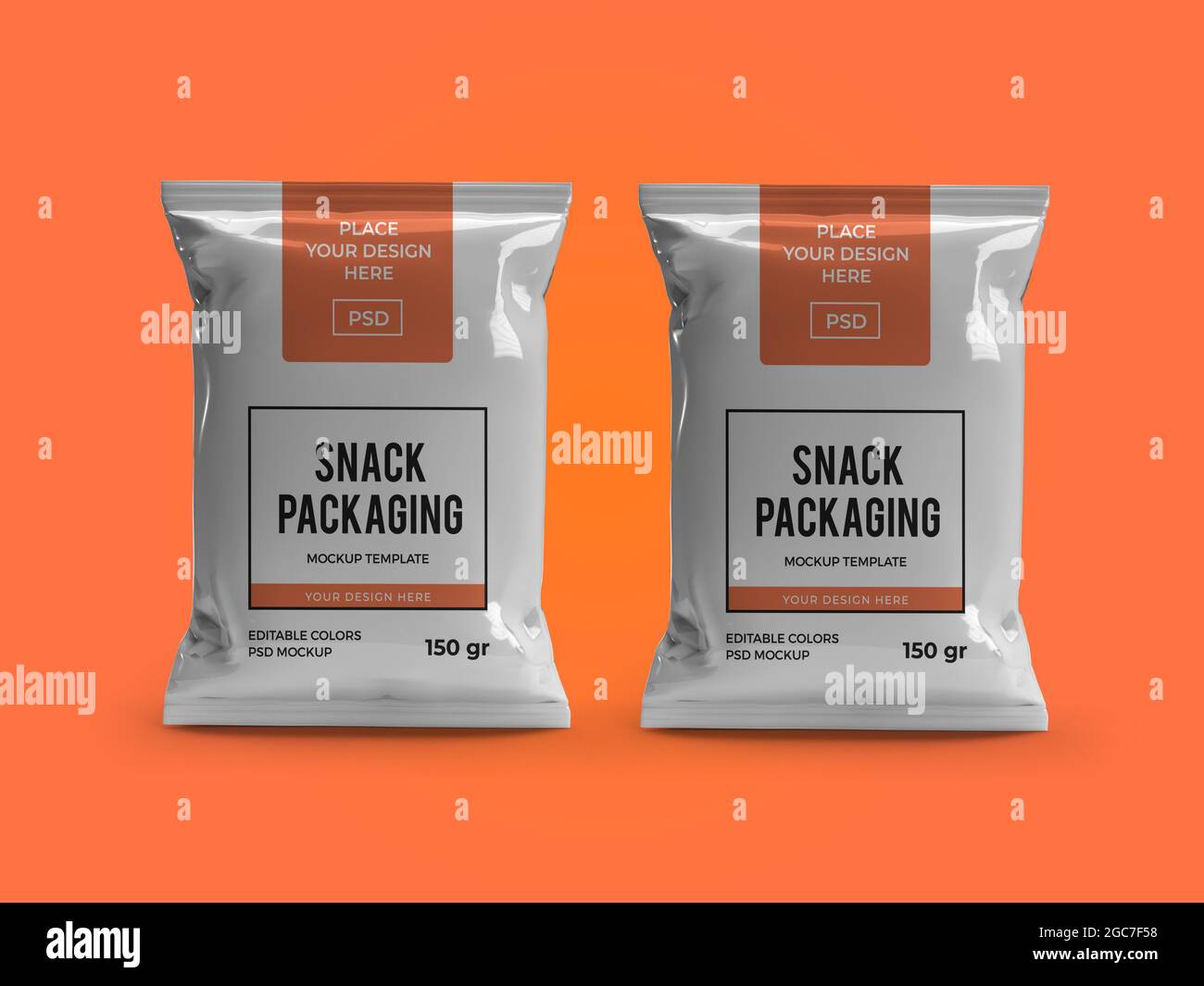 Snack Pouch Packaging 3D Illustration Mockup Scene on Isolated ...