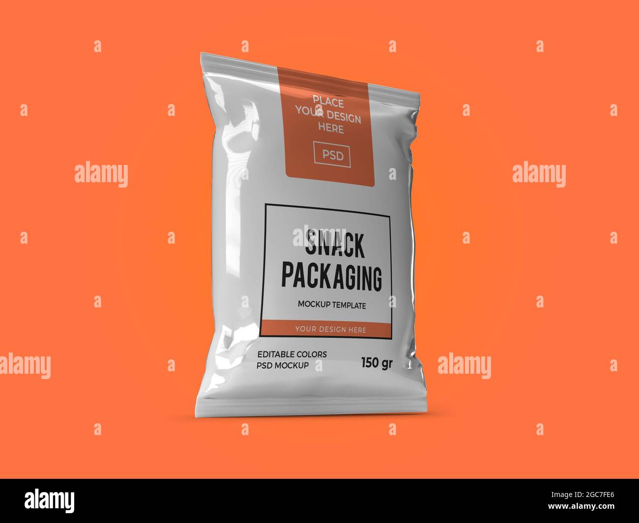 Snack Pouch Packaging 3D Illustration Mockup Scene on Isolated ...