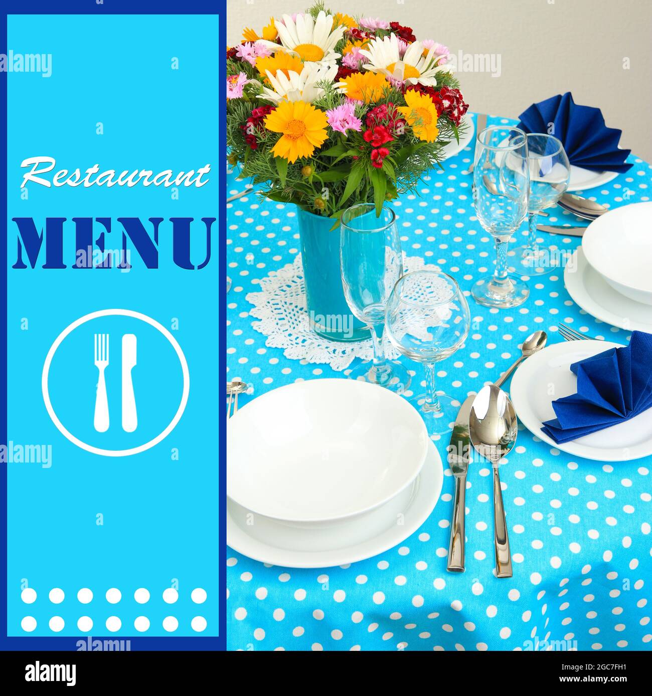 Beautiful table setting for breakfast Stock Photo - Alamy