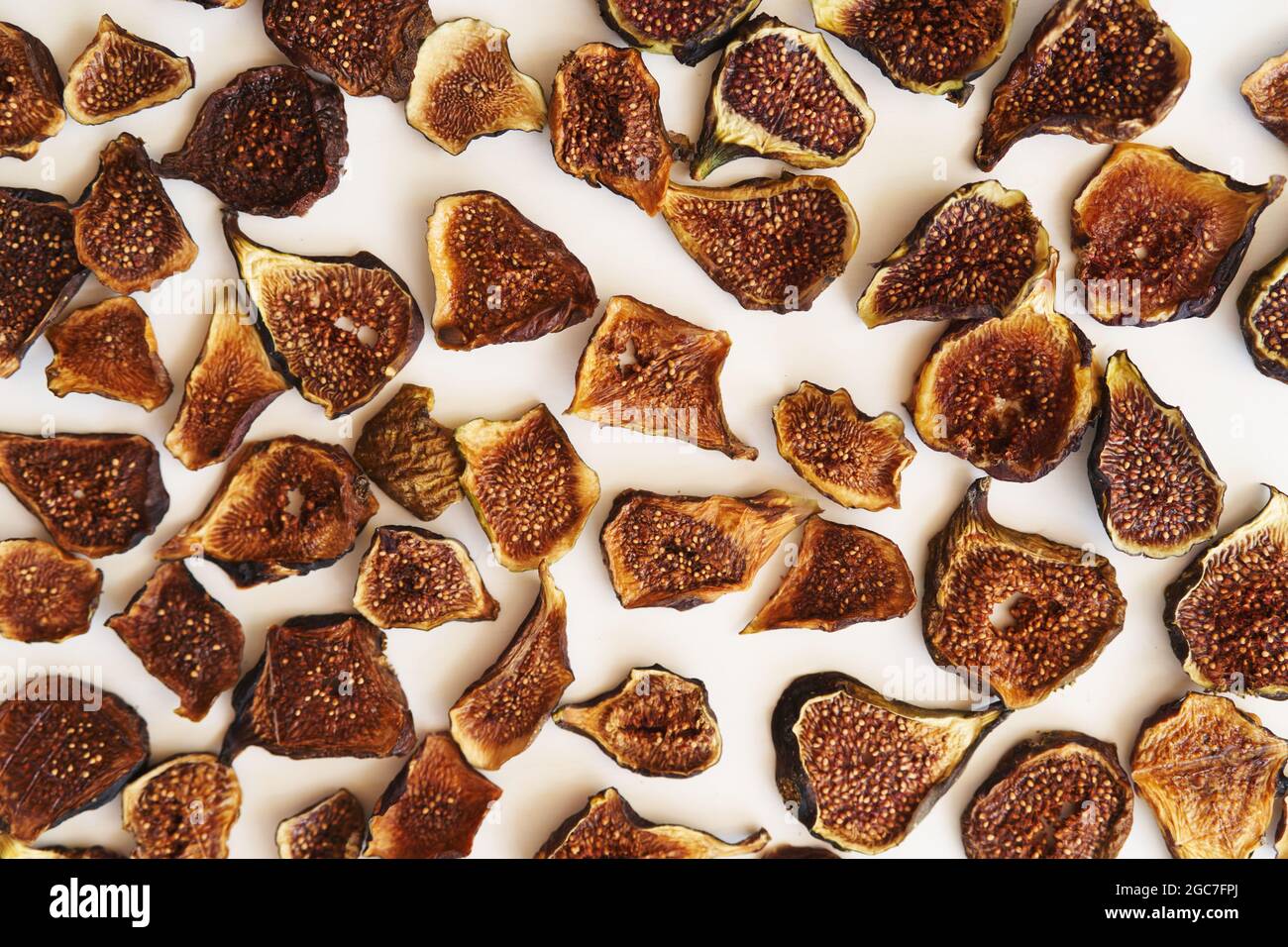 Dried figs are on the table. Top view Stock Photo - Alamy
