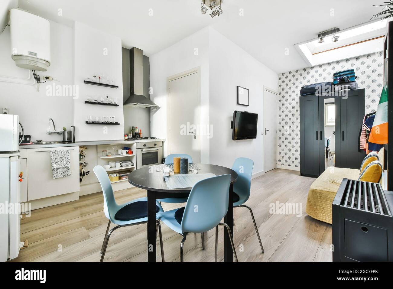 Interior of a beautiful small modern house Stock Photo - Alamy