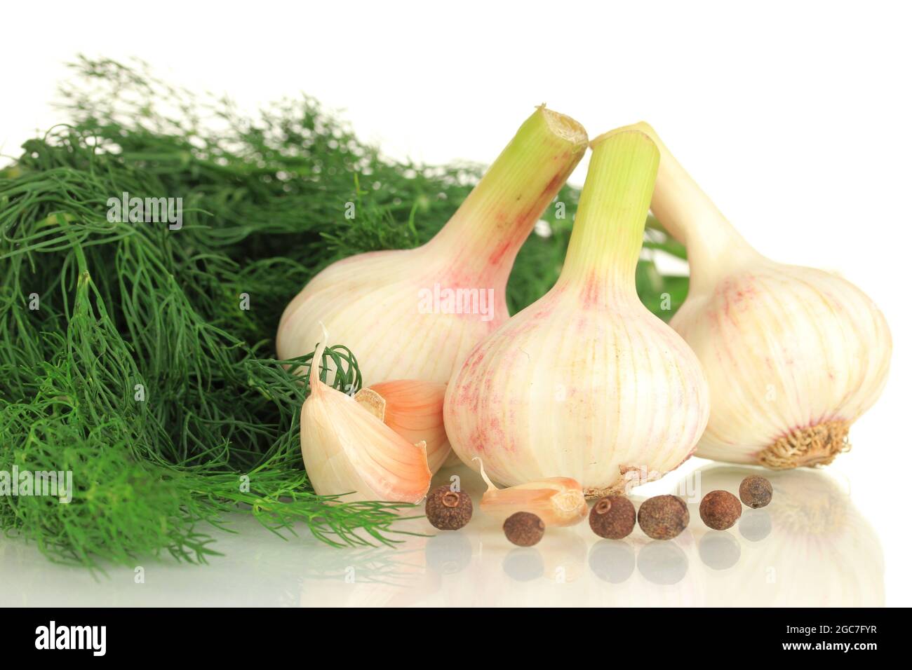 Garlic isolated on white Stock Photo - Alamy