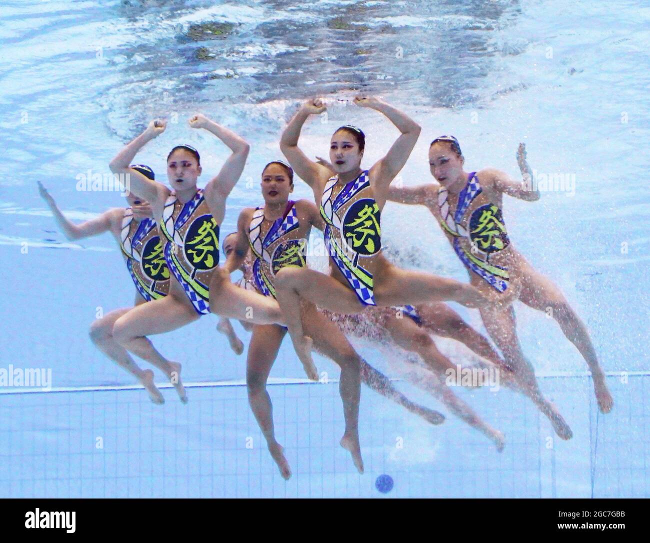 Tokyo, Japan. 07th Aug, 2021. Japan's artistic swimming team competes ...