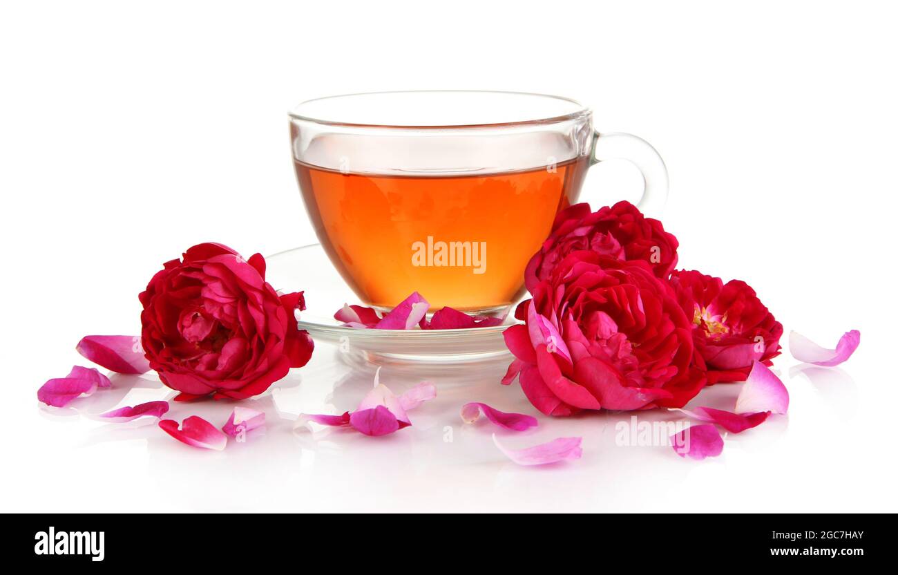 Rose tea isolated on white Stock Photo - Alamy