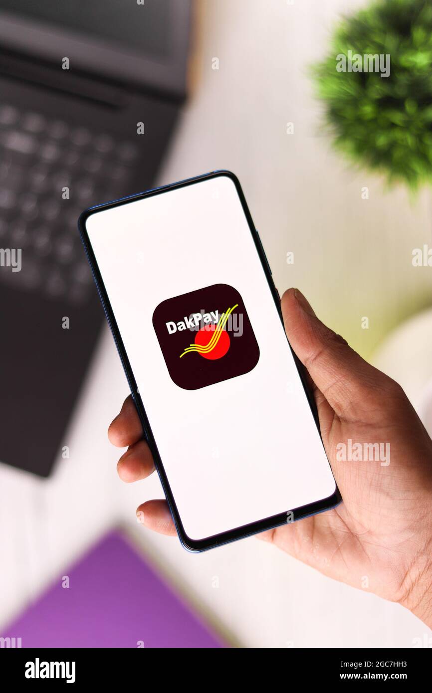 Assam, India - August 6, 2021 : DakPay logo on phone screen stock image ...