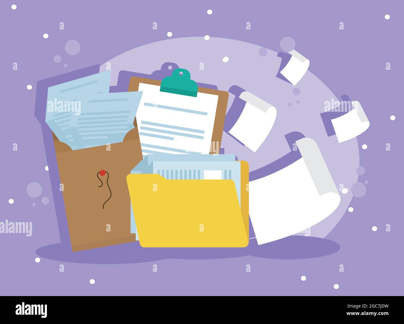 folder and envelope paperwork icons Stock Vector Image & Art - Alamy