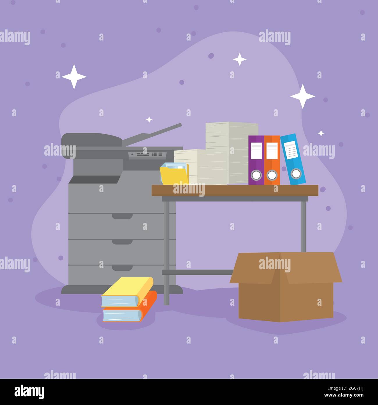photocopier and files paperwork icons Stock Vector Image & Art - Alamy