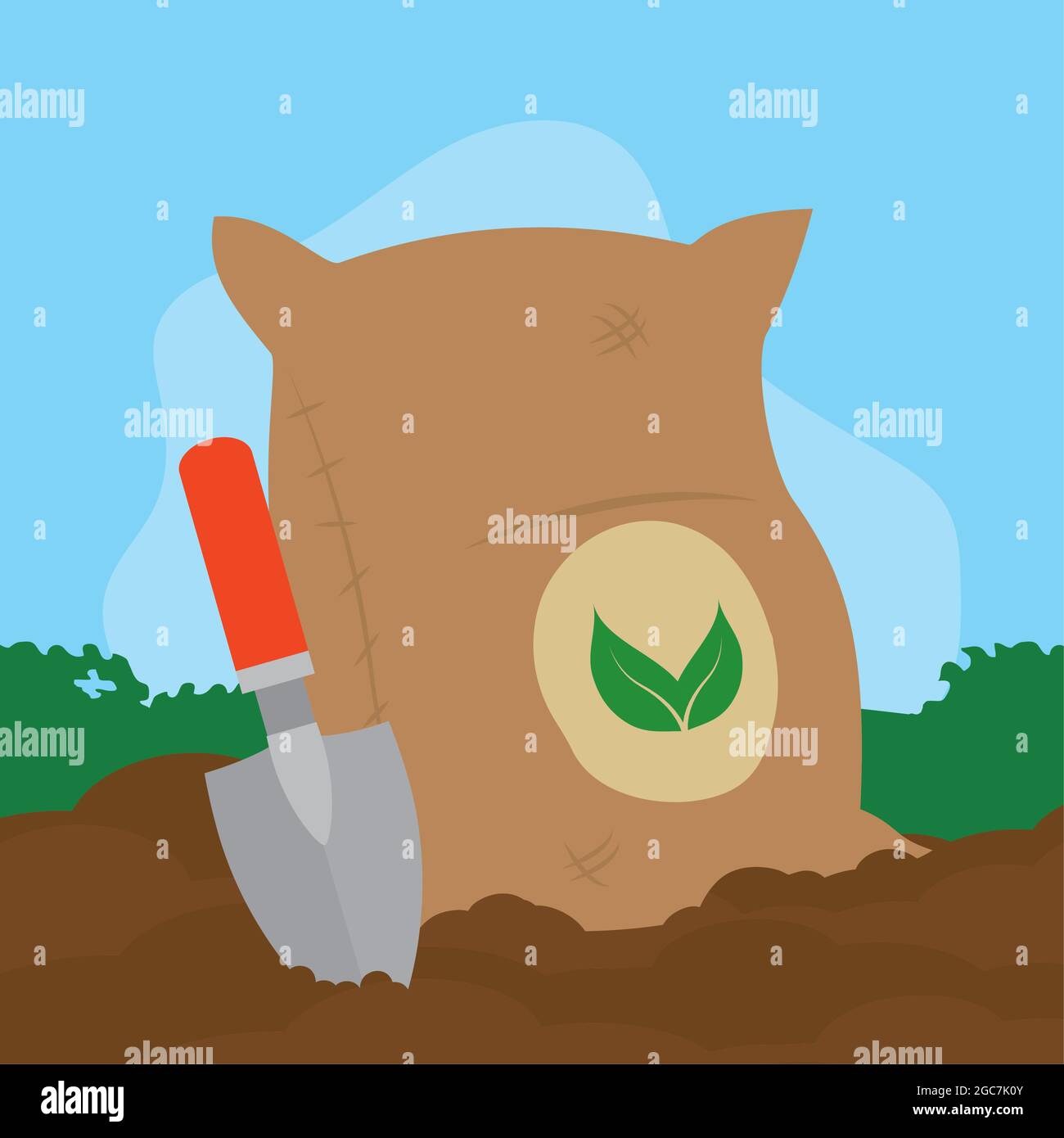 fertilizer sack and spatule scene Stock Vector Image & Art - Alamy