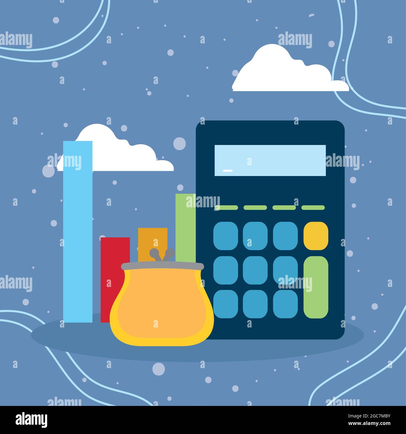 calculator and statistics bars icons Stock Vector Image & Art - Alamy