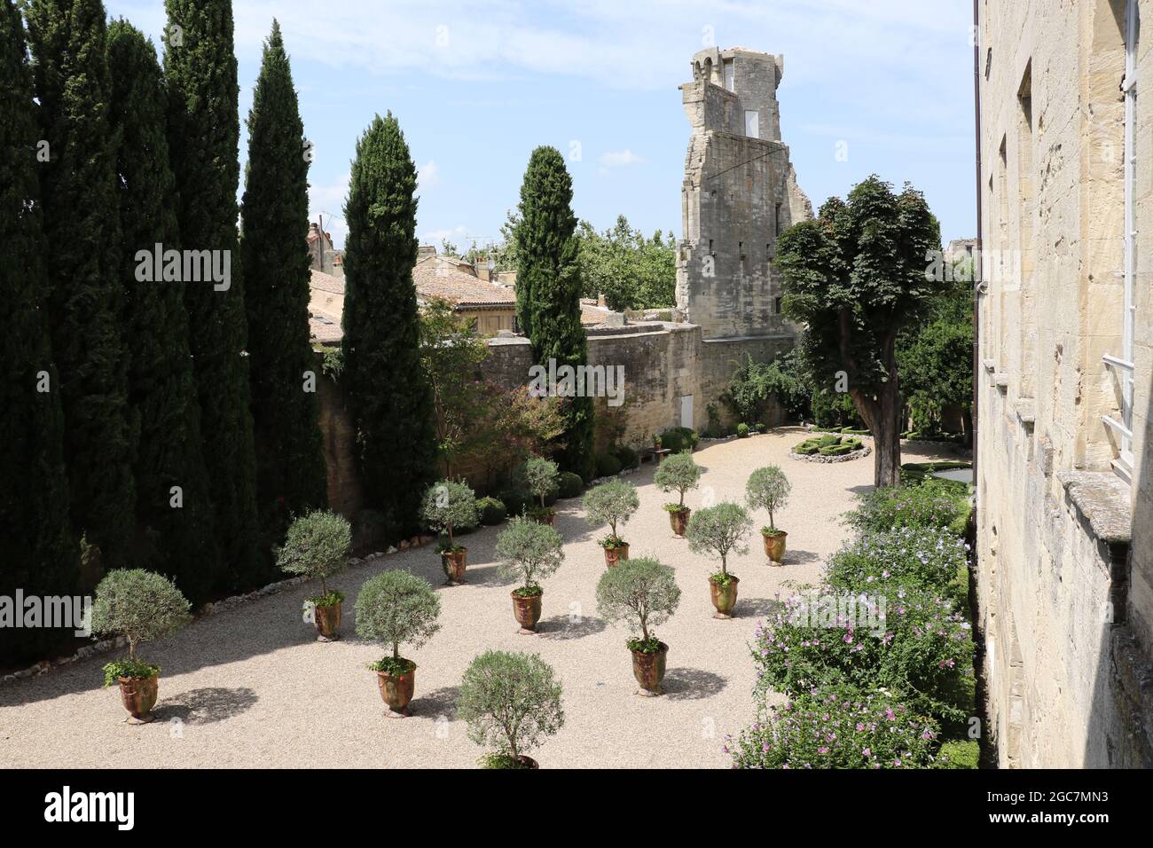 The garden of the Ducal Palace of the city of Uzes Stock Photo - Alamy