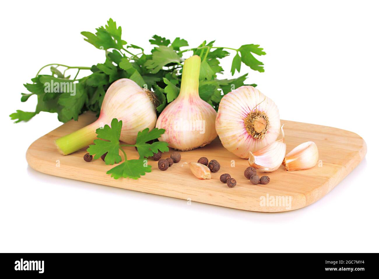 Garlic isolated on white Stock Photo - Alamy
