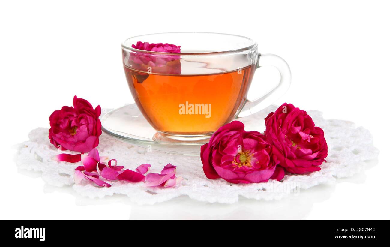 Rose tea isolated on white Stock Photo - Alamy
