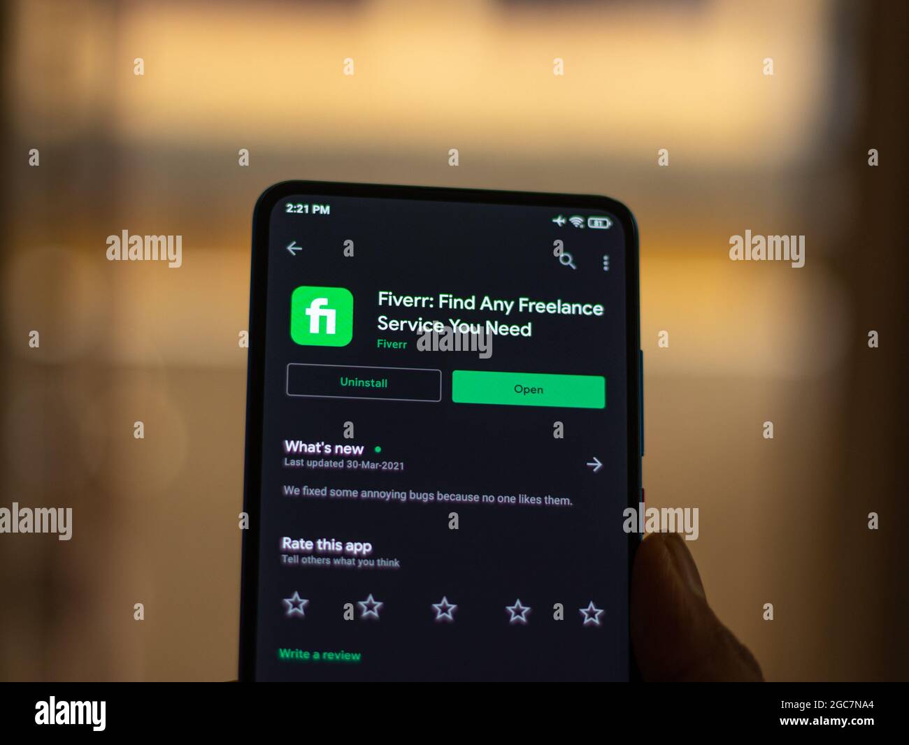 Assam, India - August 6, 2021 : Fiverr logo on phone screen stock image ...