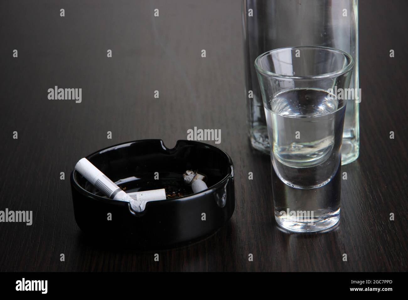 Vodka on table close-up Stock Photo - Alamy