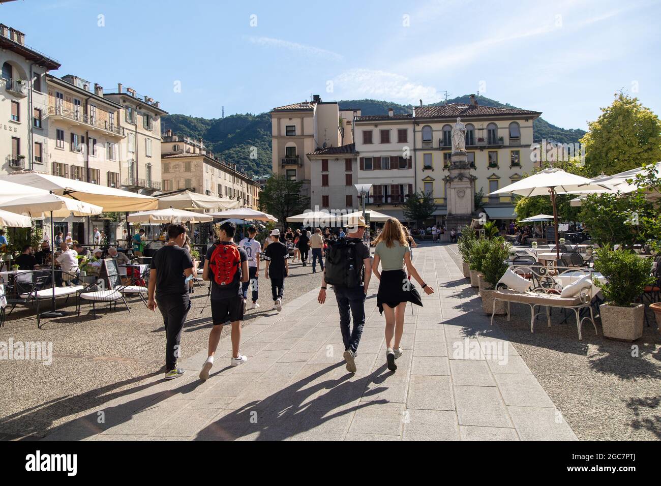 Alessandro Volta square Como italy Stock Photo - Alamy