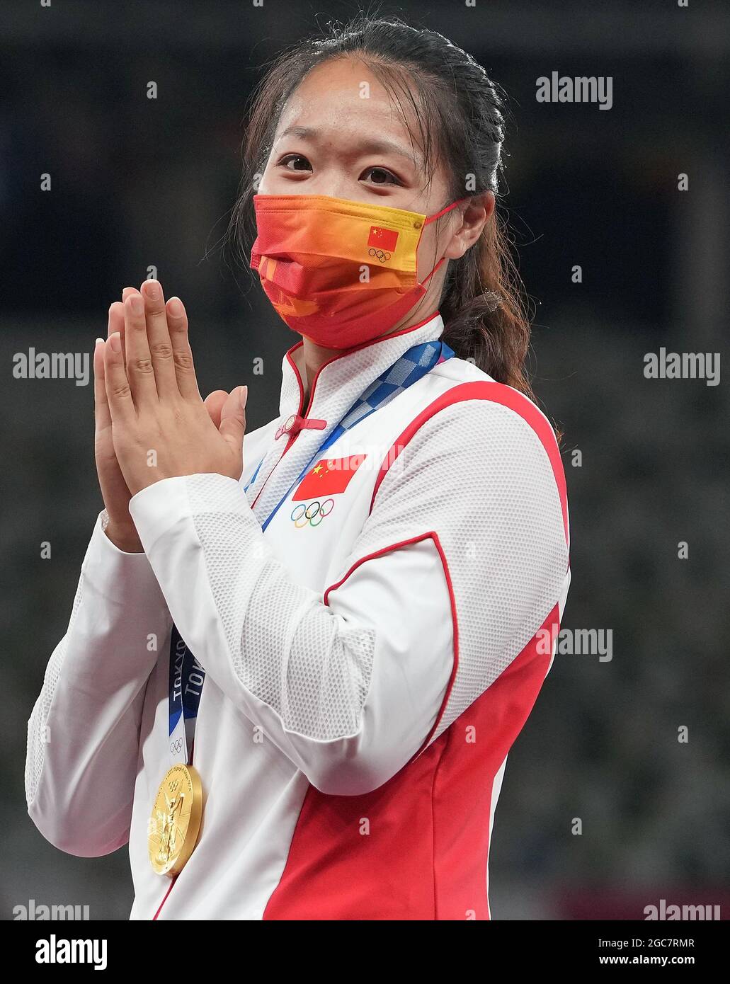 Tokyo, Japan. 7th Aug, 2021. Gold medalist Liu Shiying of China reacts ...
