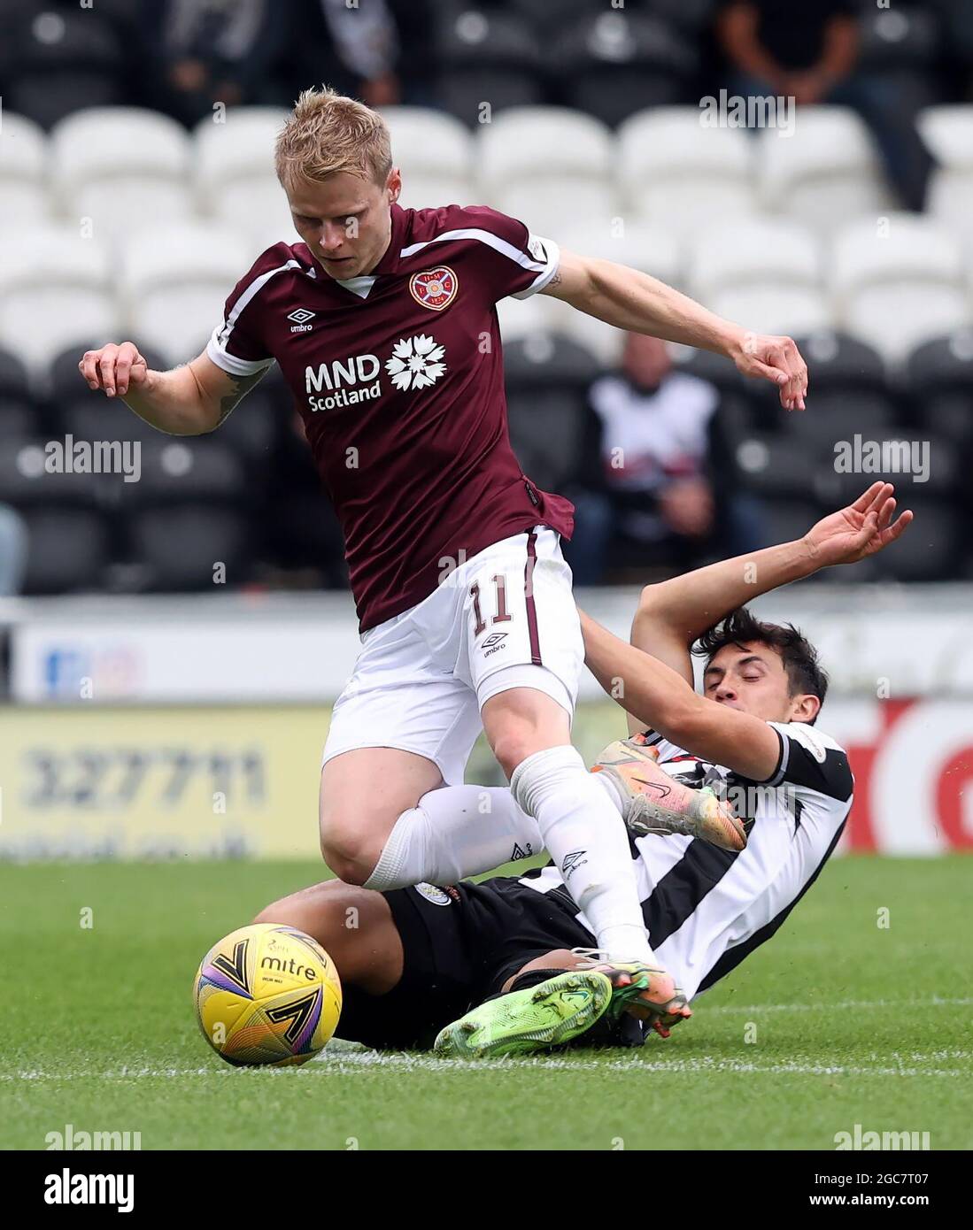 St Mirren's Jamie McGrath (right) challenges Hearts' Greg Kiltie during ...