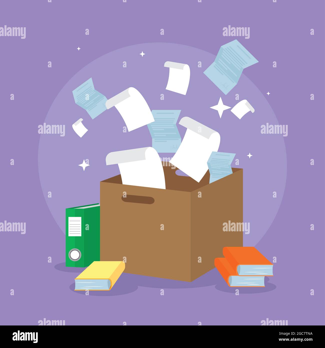 documents flying in box paperwork Stock Vector Image & Art - Alamy