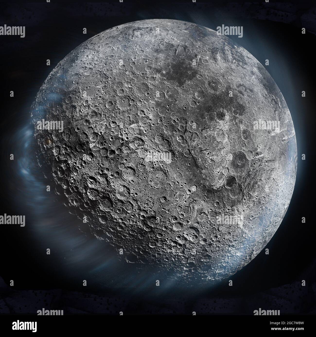 Dark Side Moon Map Detailed Dark Side Of Moon Hi Res Stock Photography
