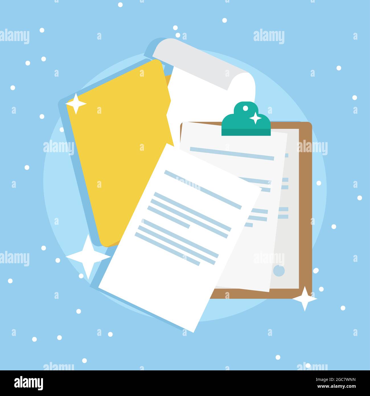folder and checklist paperwork documents Stock Vector Image & Art - Alamy