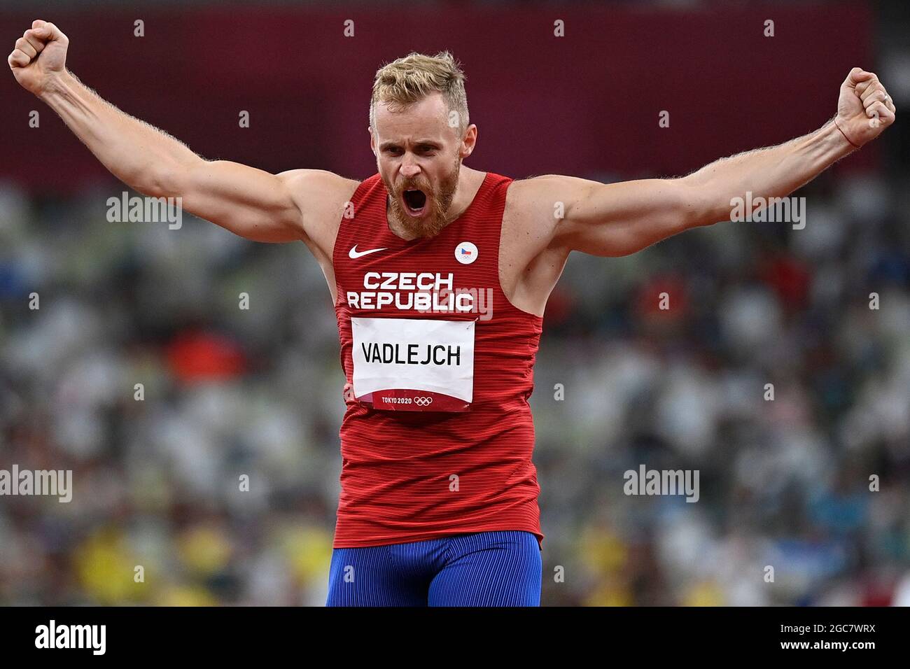 Tokyo, Japan. 07th Aug, 2021. Czech Jakub Vadlejch competes in men's ...