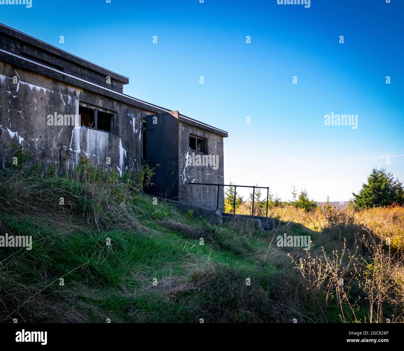 Side view of the main door of the Battery Command Post of Fort McNabs ...