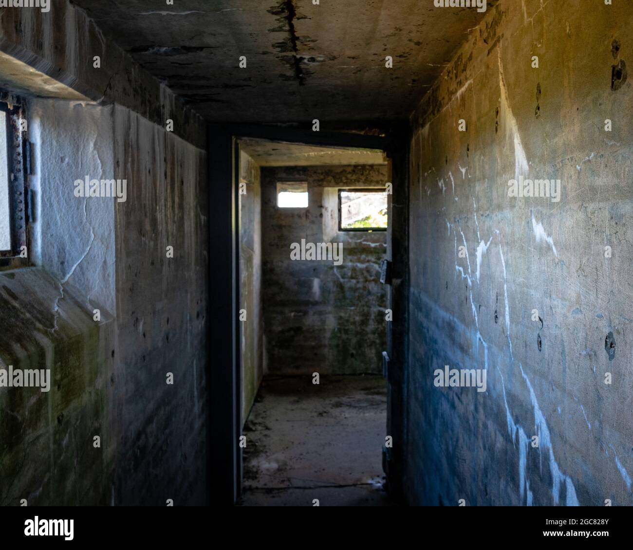 Hallway in the Battery Command Post of Fort McNabs Stock Photo - Alamy