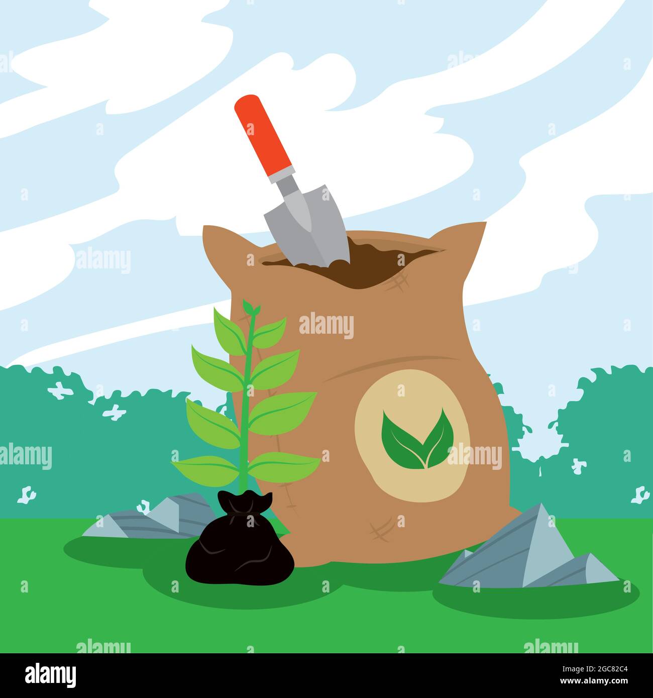 Fertilizer agricultural field Stock Vector Images - Alamy