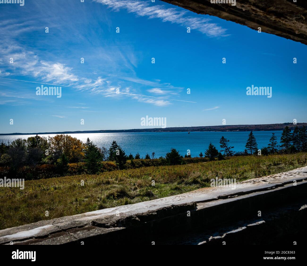 a view of mcnabs island from the radar bunker on mcnabs island Stock ...