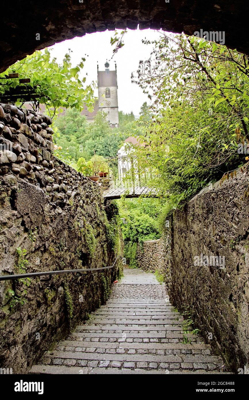 Surreal stone stairs background hi-res stock photography and images - Alamy