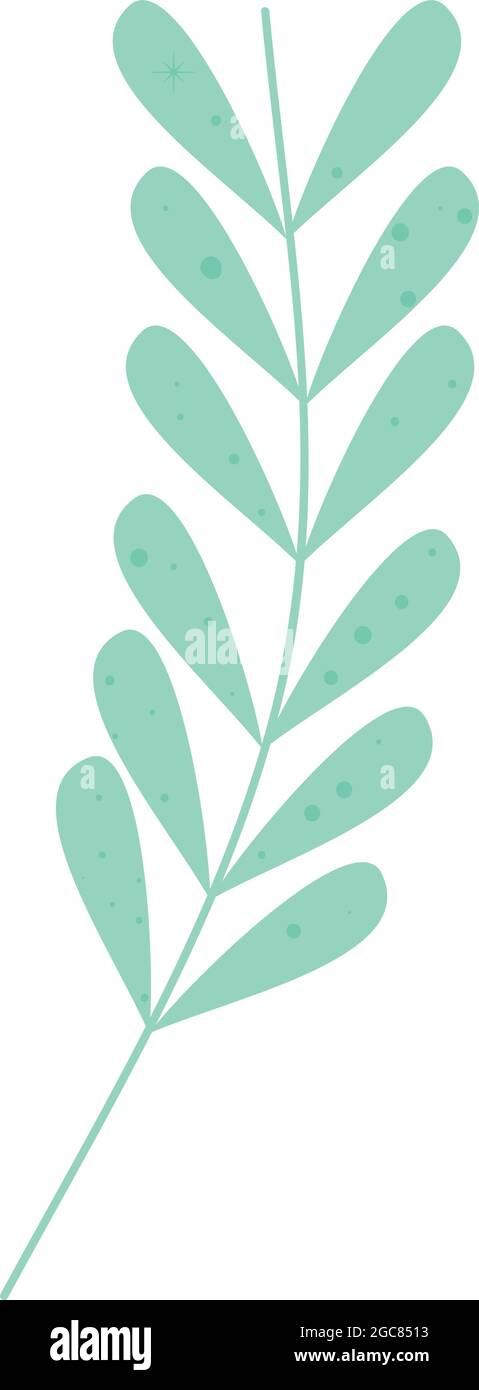 stem with leaves on white background Stock Vector Image & Art - Alamy