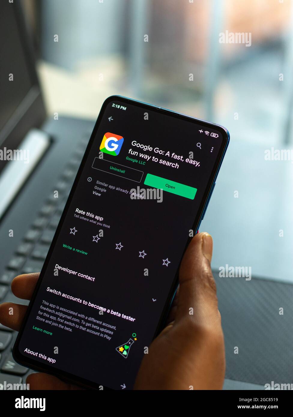 Assam, India - August 6, 2021 : Google go logo on phone screen stock ...