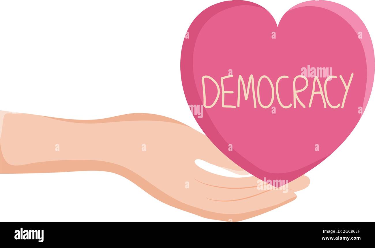 hand holding a democracy heart Stock Vector Image & Art - Alamy