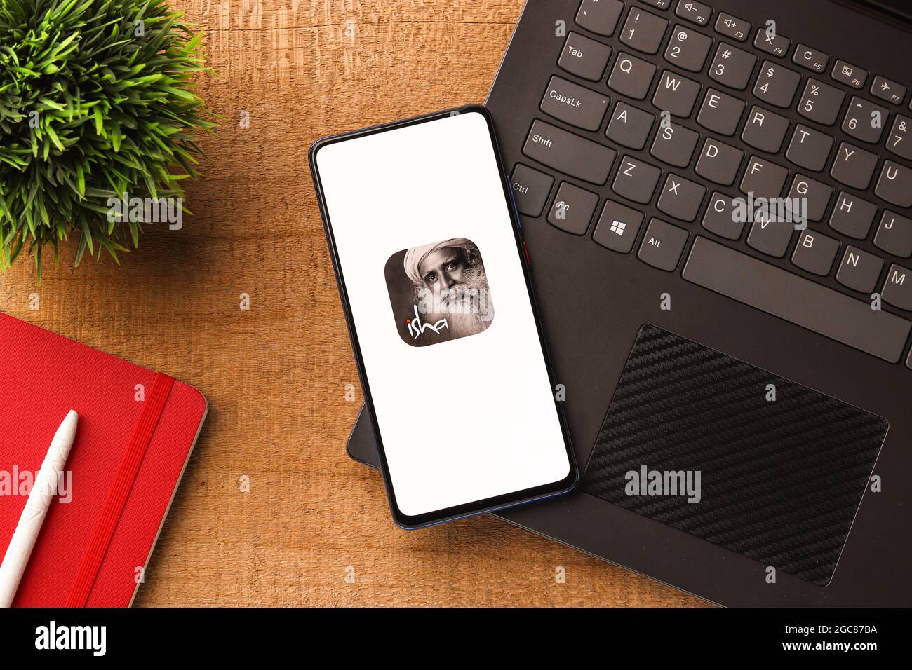 Assam, India - August 6, 2021 : Isha Foundation logo on phone screen ...