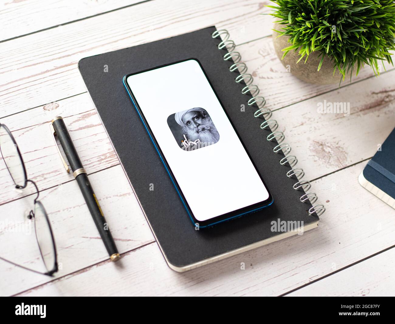 Assam, India - August 6, 2021 : Isha Foundation logo on phone screen ...