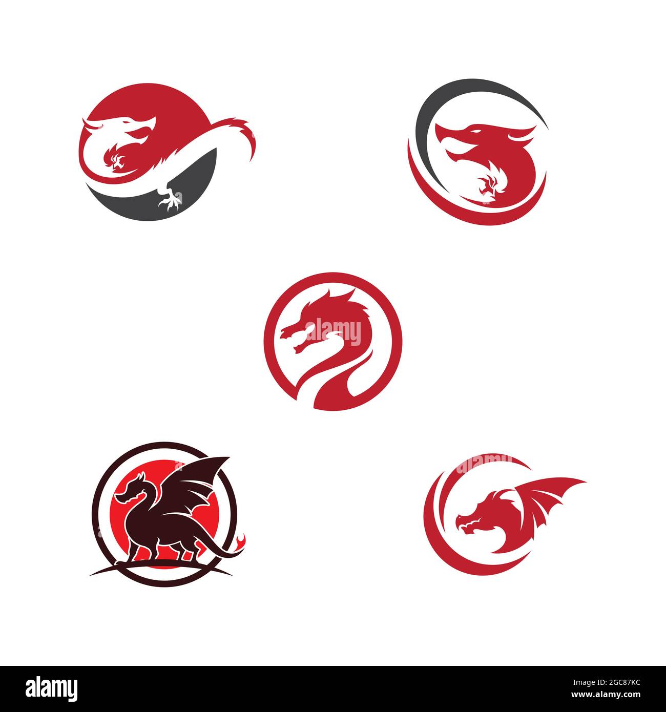 Dragon vector icon illustration design logo template Stock Vector Image ...