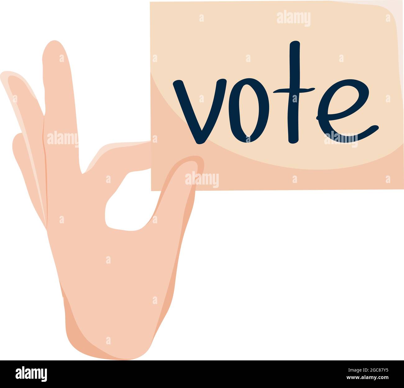 hand with vote sign on white background Stock Vector Image & Art - Alamy