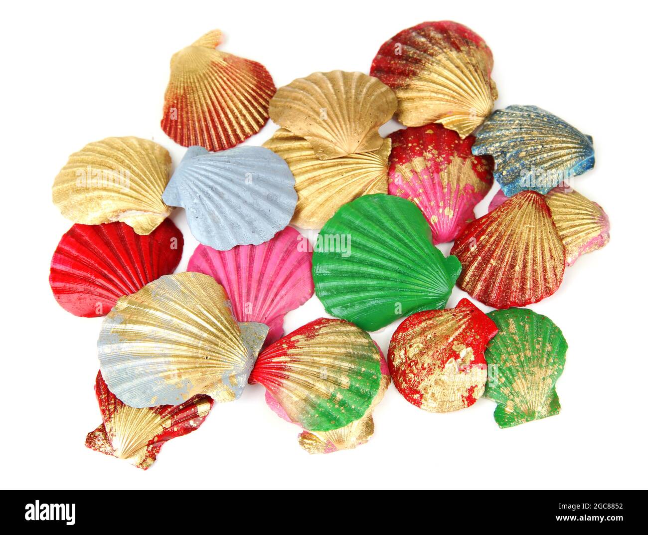 Colorful seashells, isolated on white Stock Photo - Alamy
