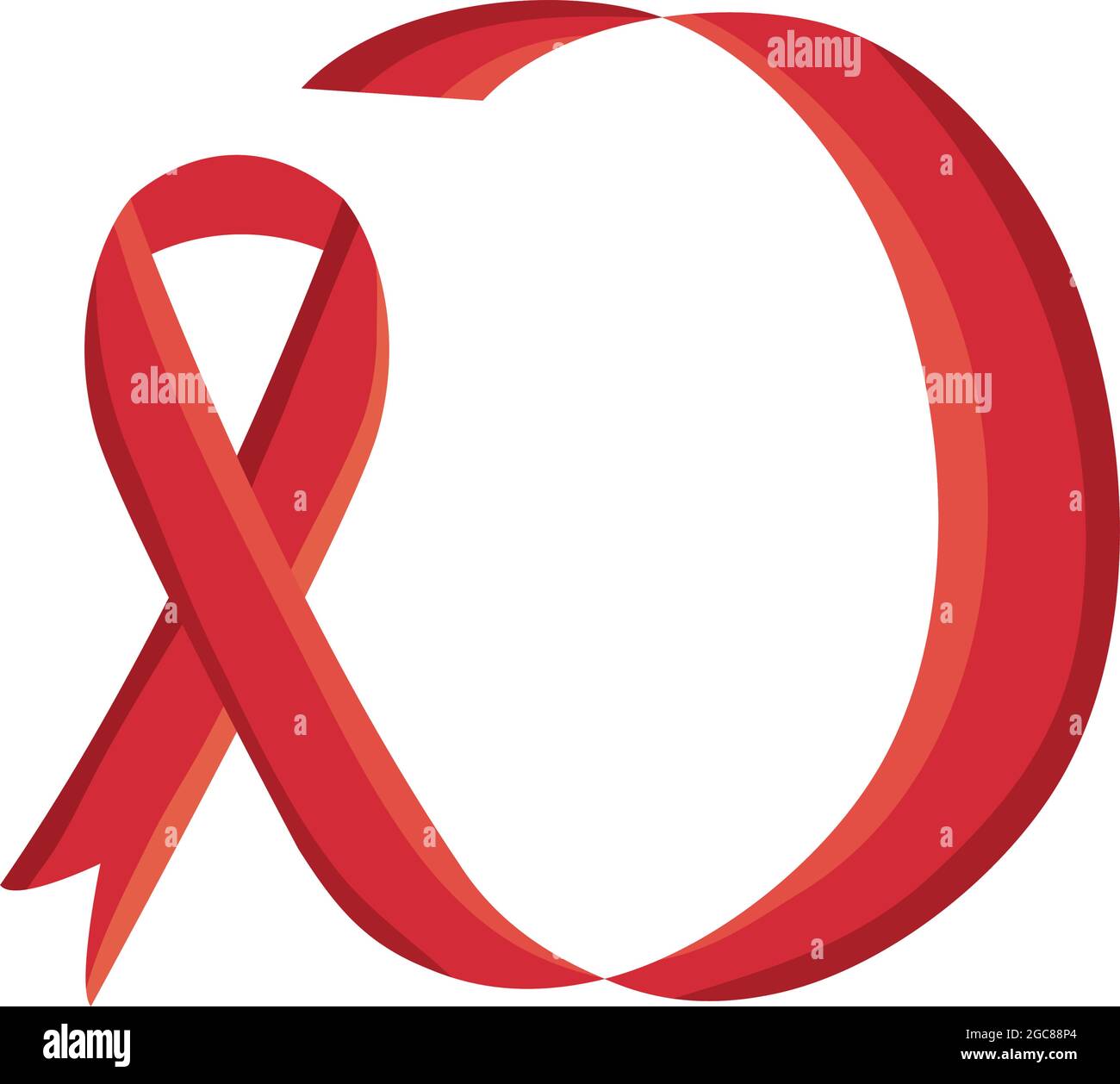 red long awarness ribbon Stock Vector Image & Art - Alamy