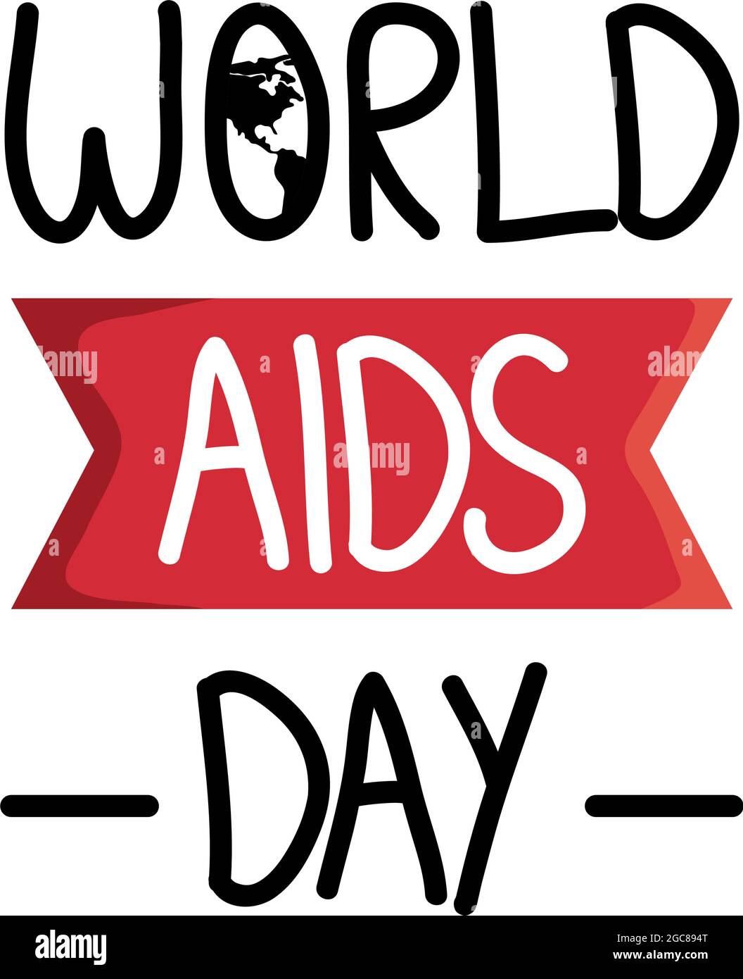 world aids day lettering design Stock Vector Image & Art - Alamy